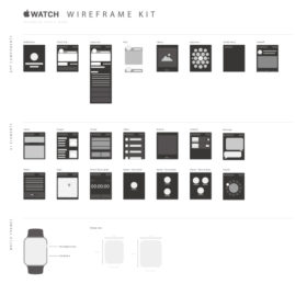 Apple Watchのワイヤーフレームセット Apple Watch Wireframe Kit | WordPressのための便利帳