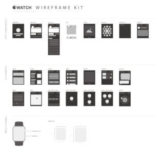 Apple Watchのワイヤーフレームセット Apple Watch Wireframe Kit | WordPressのための便利帳
