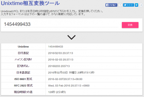 Unixtimeを日時表記に変換できるツール Unixtime相互変換ツール | WordPressのための便利帳
